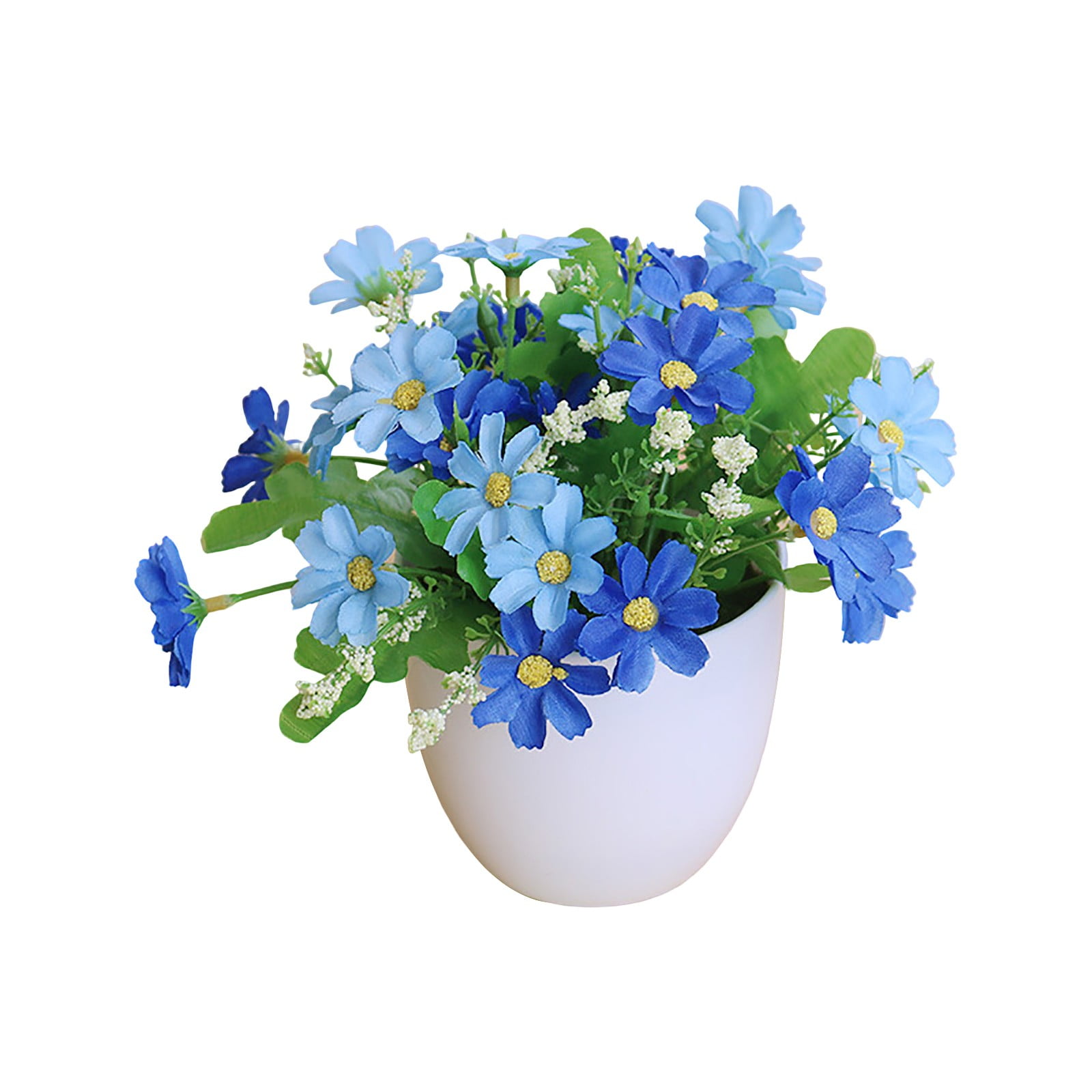 Artificial Cosmos Flower Arrangement in White Ceramic Pot Realistic ...