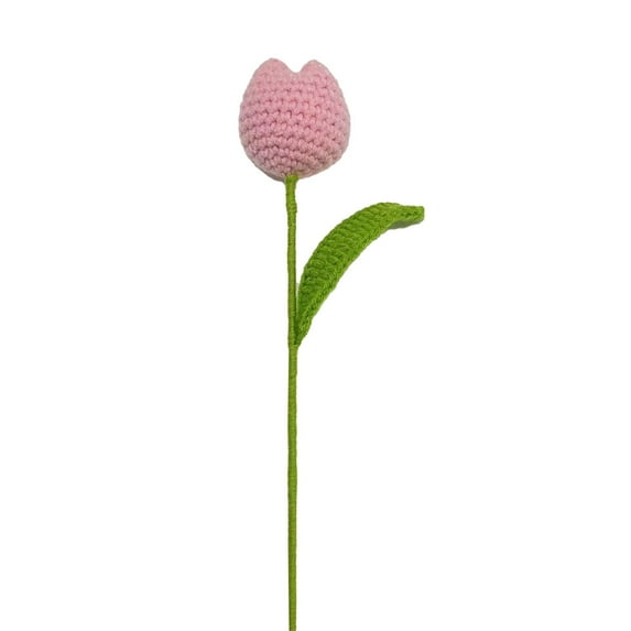 Artificial Crochet Flowers, Handmade Fake Tulip for Home Decoration ...