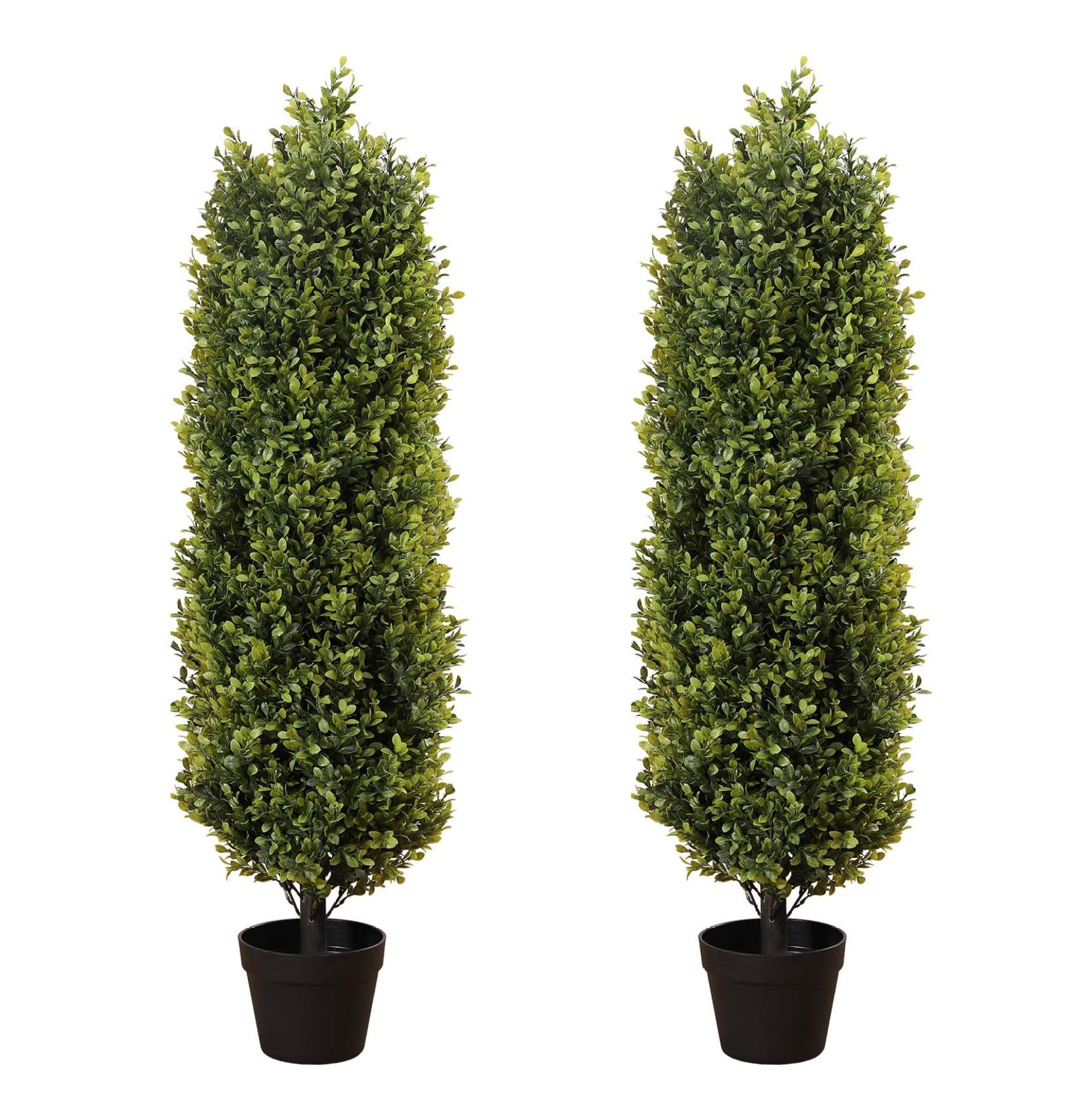 Artificial Cypress Tree 4FT - 2pcs Green Faux Plants for Indoor/Outdoor ...