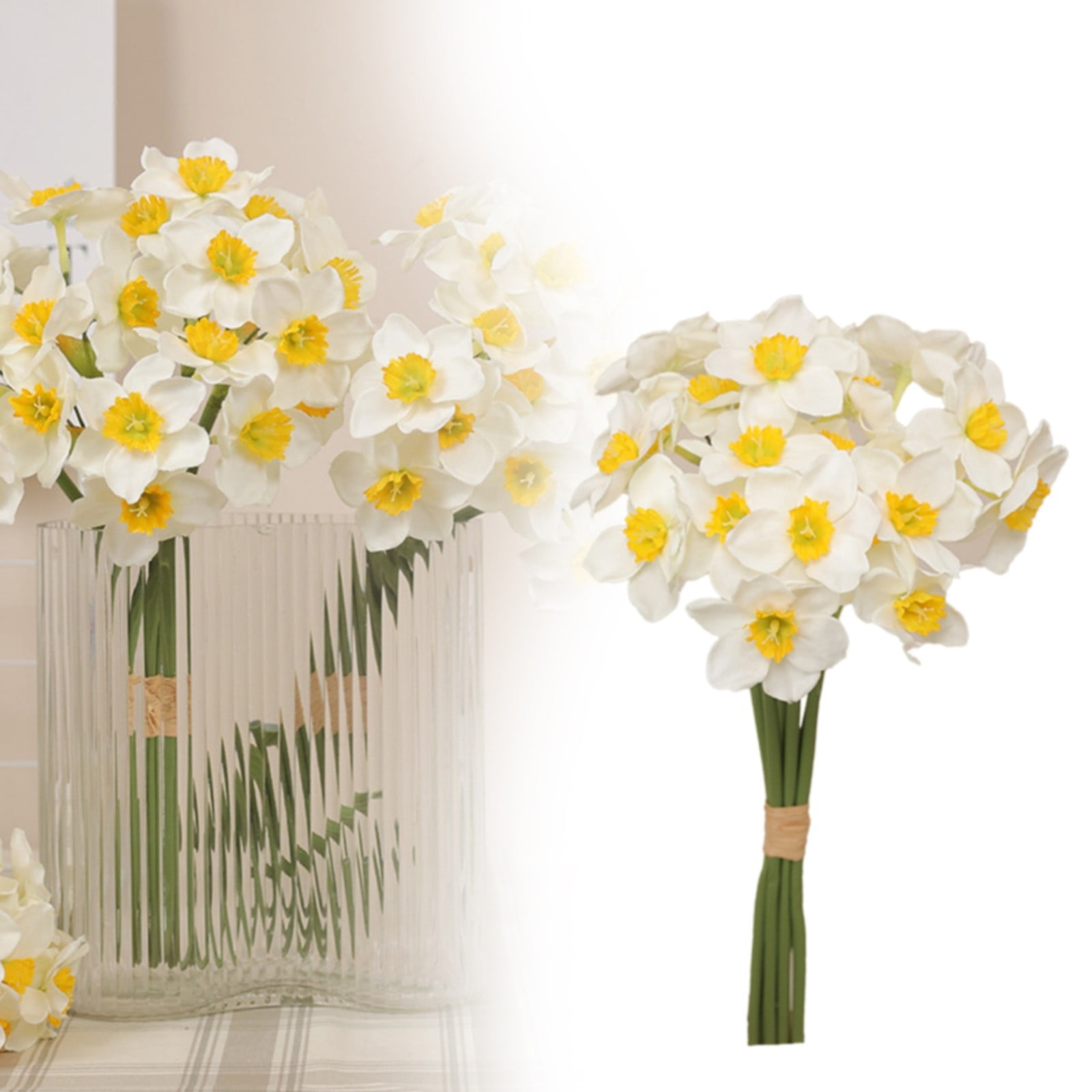 Artificial Daffodil Bouquet for Spring Decor, Faux Narcissus Floral ...