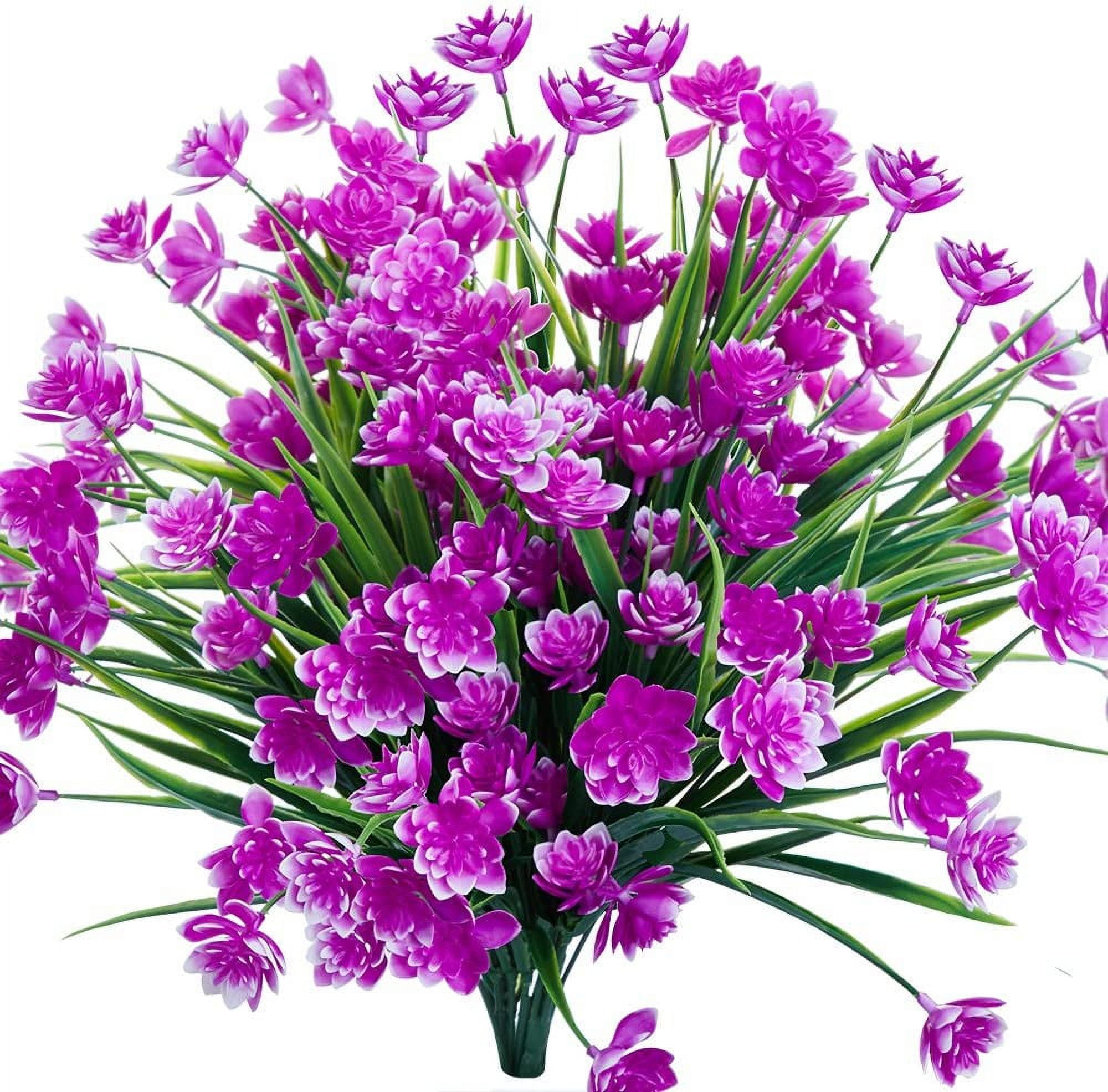 Artificial Daffodils Fake Large Flowers, 4 Bundles Orange UV Resistant ...