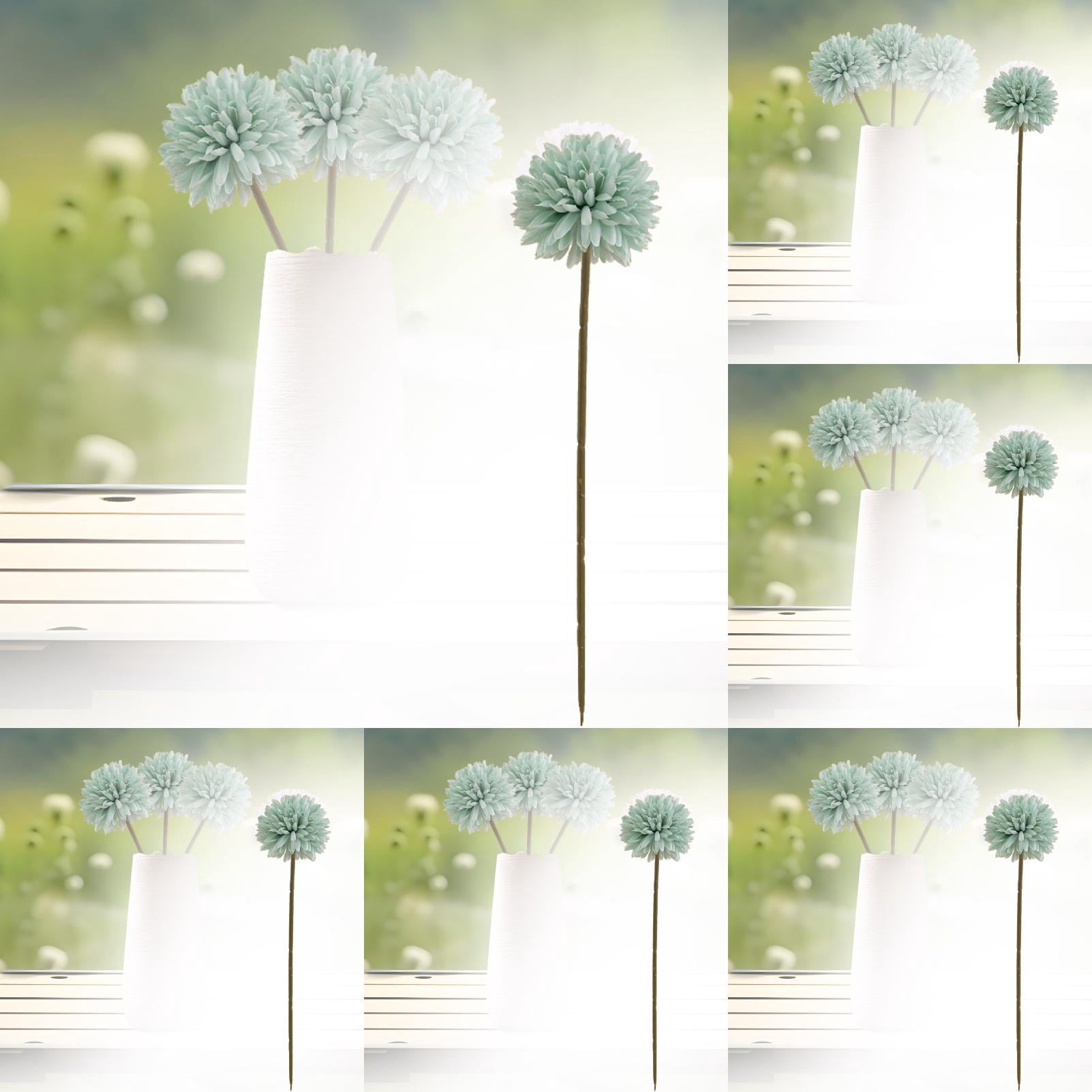 Artificial Dahlia Pompon Flowers - Weatherproof Allium Stems for Spring ...