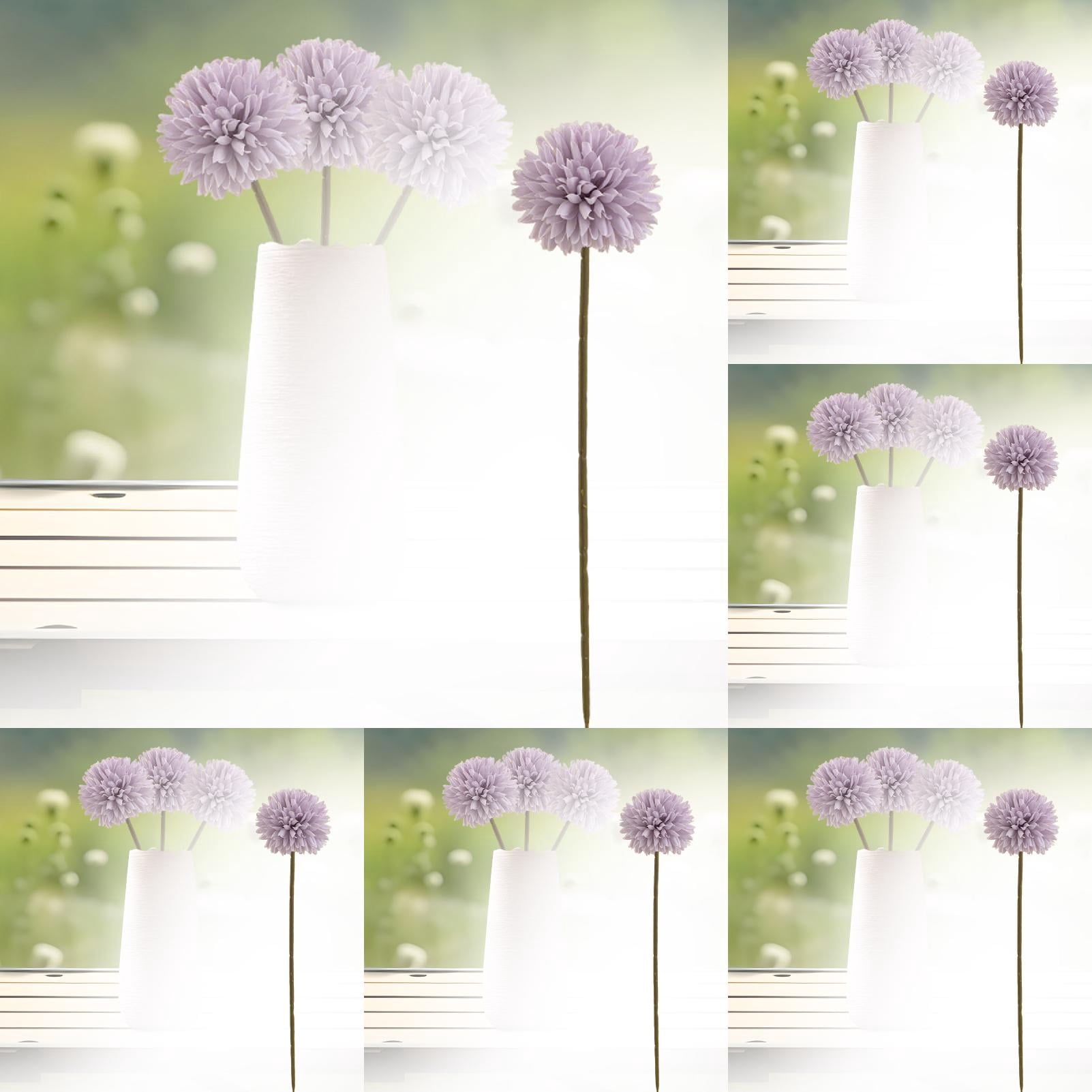Artificial Dahlia Pompon Flowers - Weatherproof Allium Stems for Spring ...
