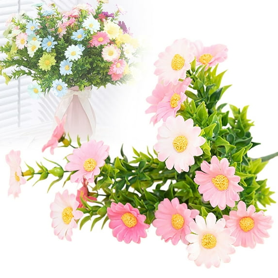 Artificial Daisies Bouquet (13.78in) – 1Bundle Plastic Memorial ...