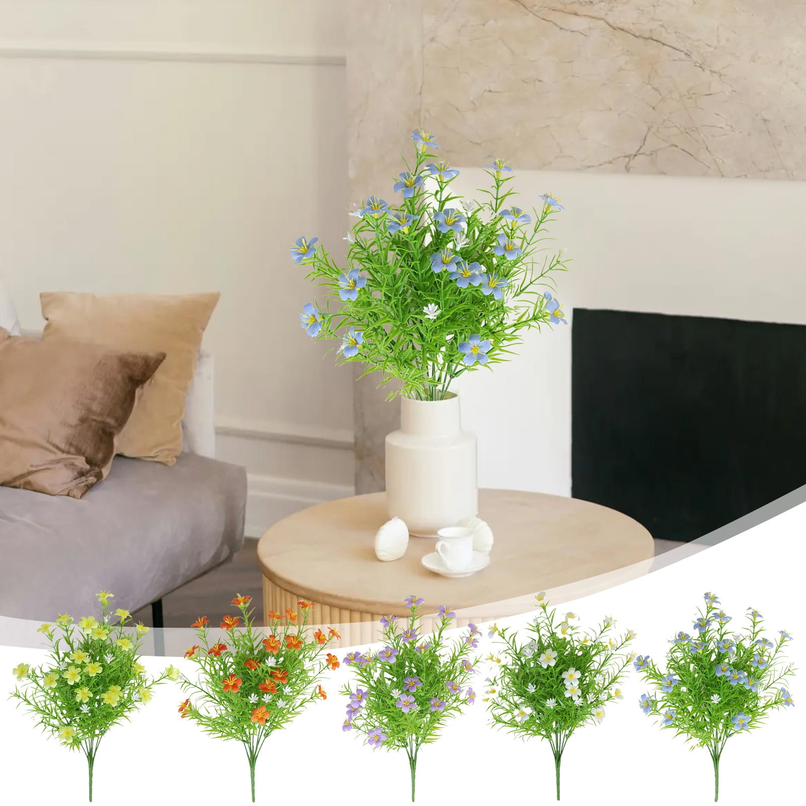 Artificial Daisies Bouquet | Realistic Faux Flowers | Flexible Stems ...