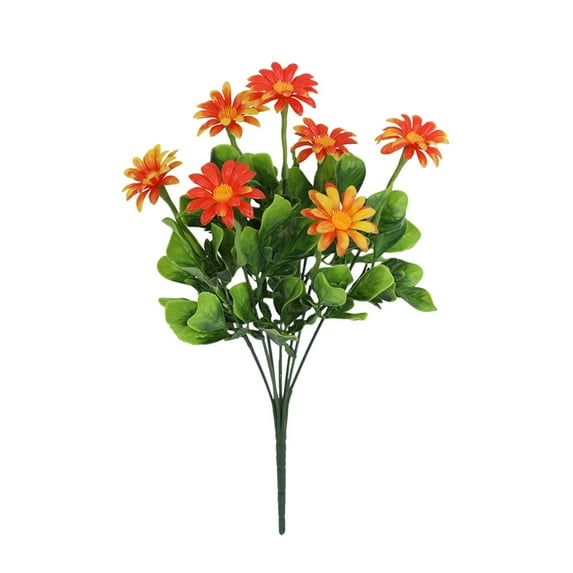 Artificial Daisies Flowers Outdoor UV Resistant 1 Bundles Fake Foliage ...