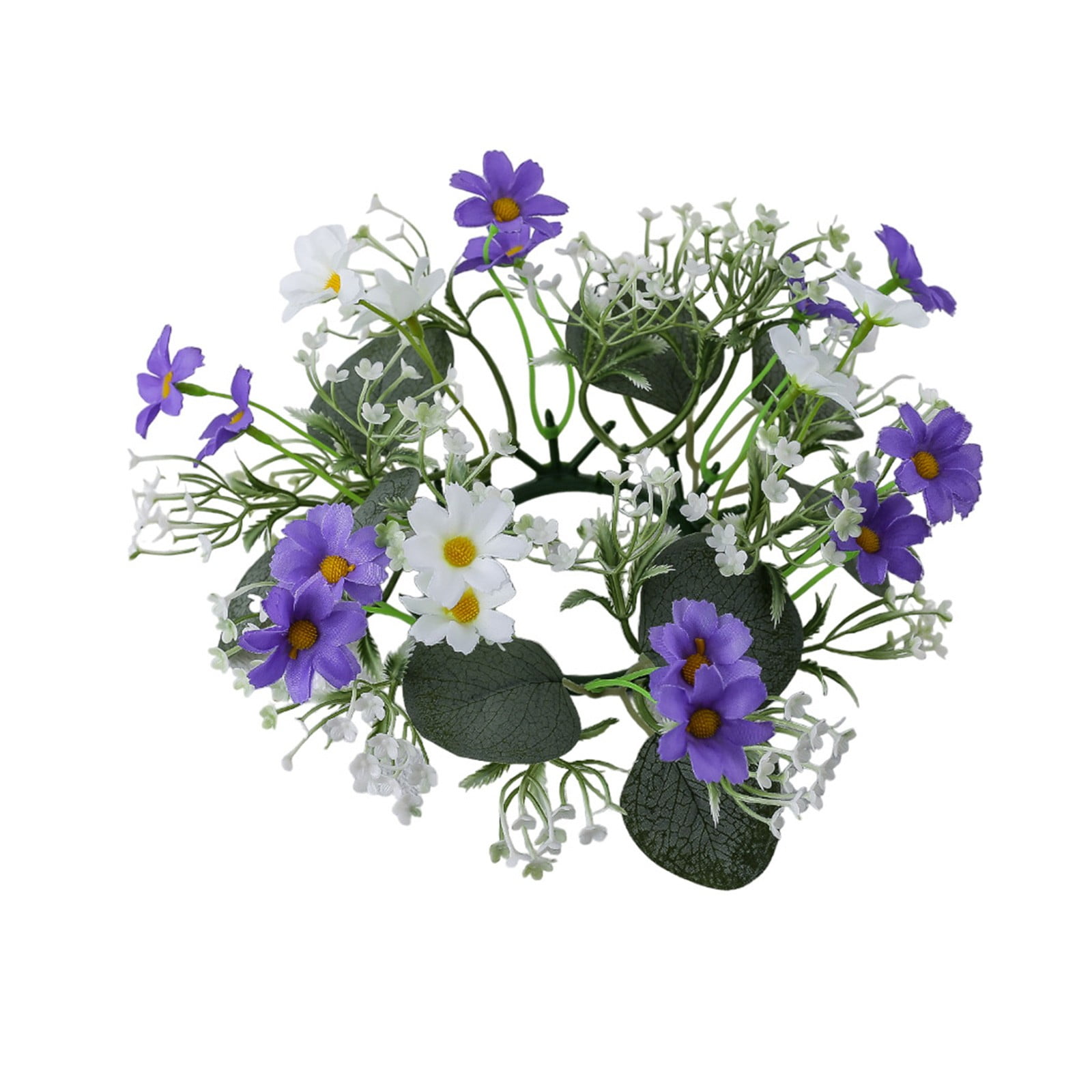 Artificial Daisy Candle Rings Wreaths Floral Decor for Candles Fake ...