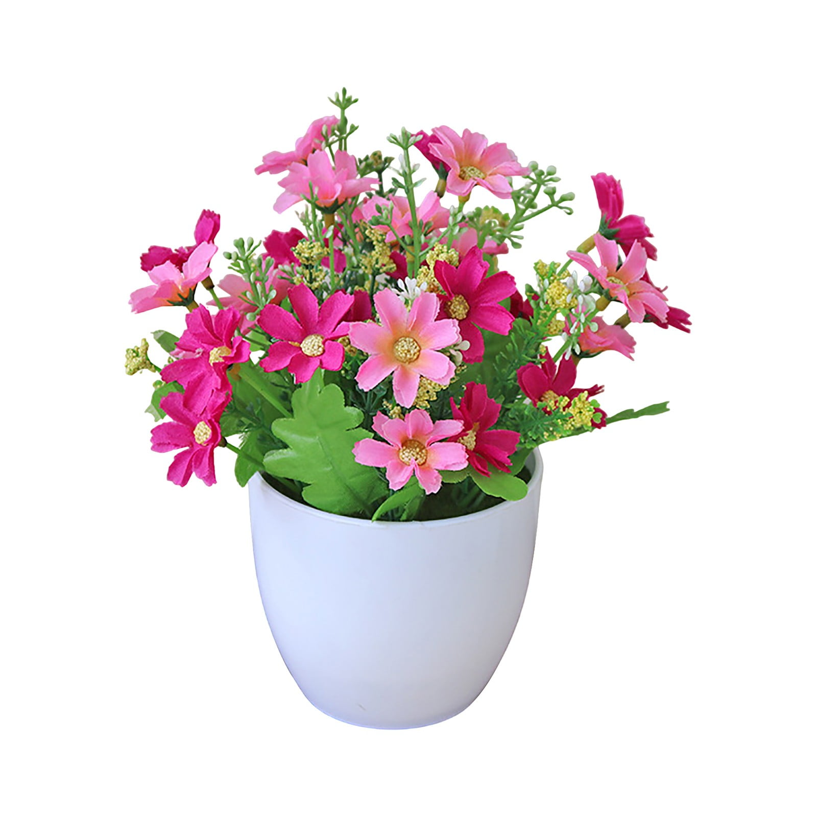 Artificial Daisy Flower Arrangement in White Ceramic Pot for Home Decor ...