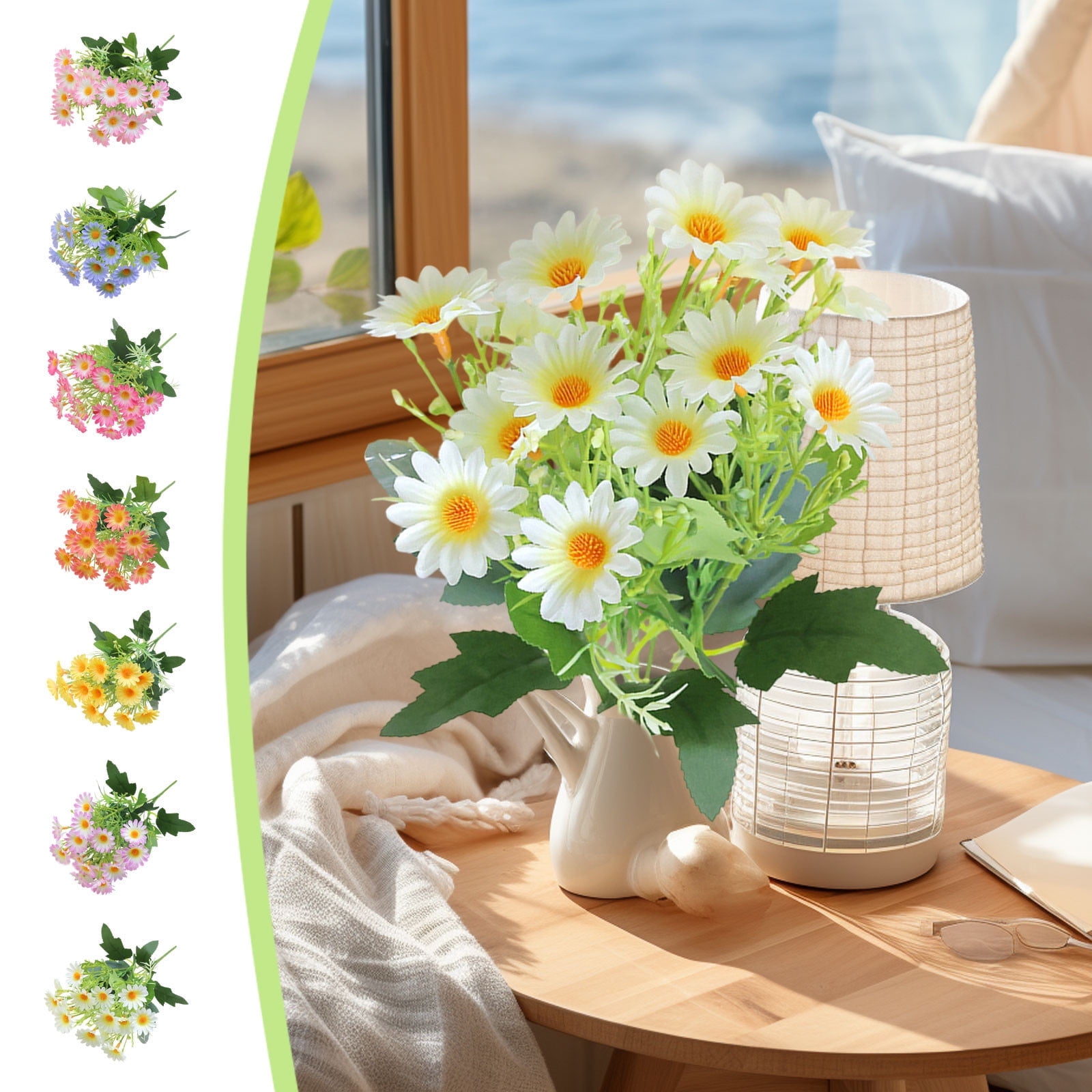 Artificial Daisy Flower Bouquet | Realistic Faux Floral Stems ...