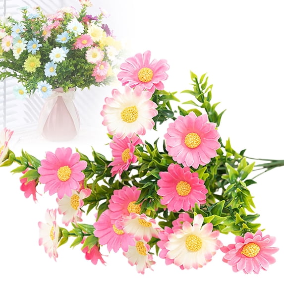 Artificial Daisy Flowers Bouquet, 1 Bundle Fake Plastic Daisies ...