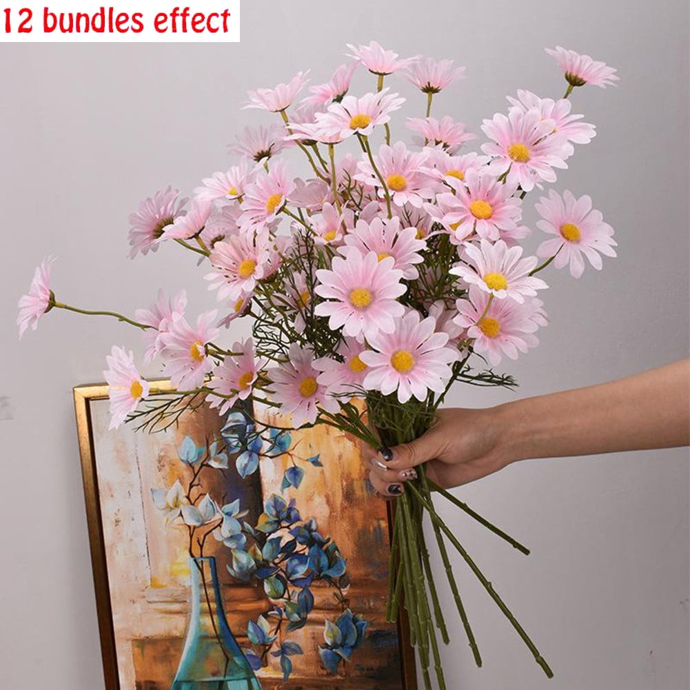 Artificial Daisy Flowers Fake Gerber Daisy Silk Bouquets 1 Bouquet with ...