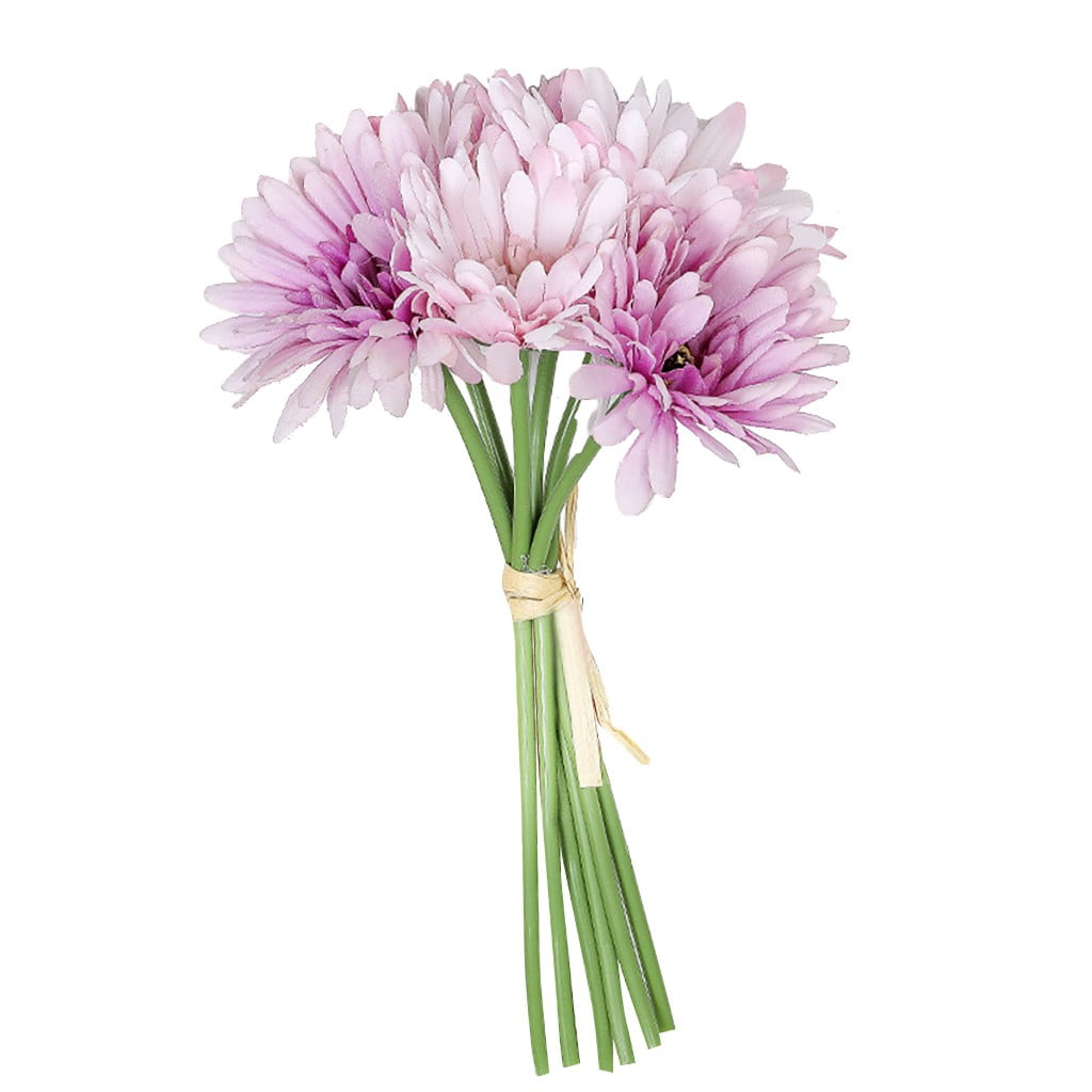 Artificial Daisy Flowers Fake Gerbera Daisies UV Resistant Bouquet Faux ...