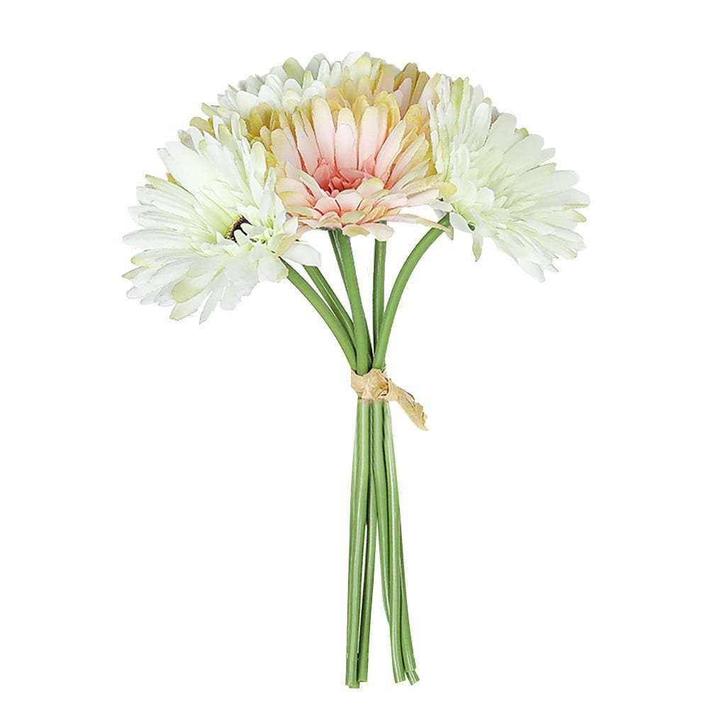 Artificial Daisy Flowers Fake Gerbera Daisies UV Resistant Bouquet Faux ...