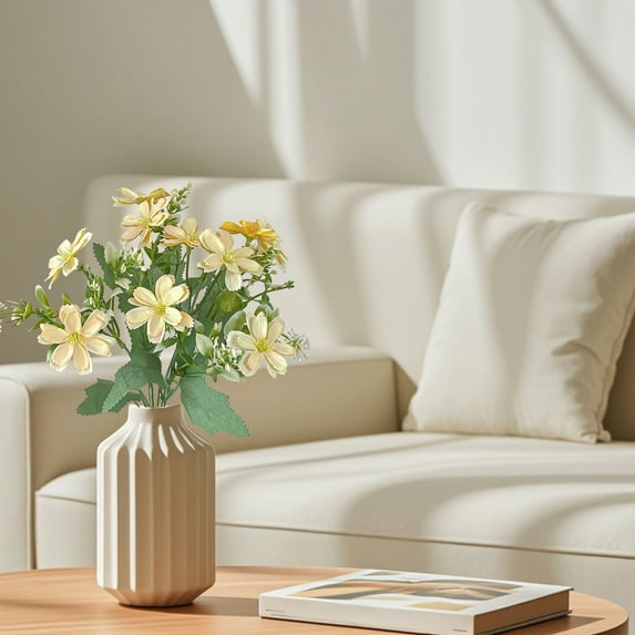 Artificial Daisy Flowers Realistic Silk Daisy Wildflowers Faux Greenery ...