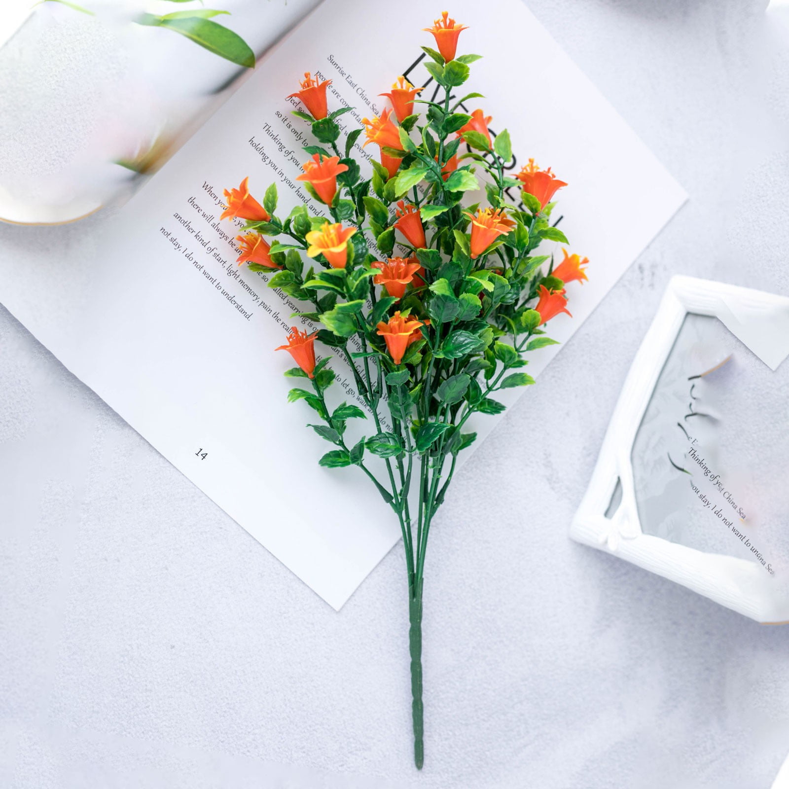 Artificial Daisy Flowers with Eucalyptus - UV Resistant Faux Mums for ...