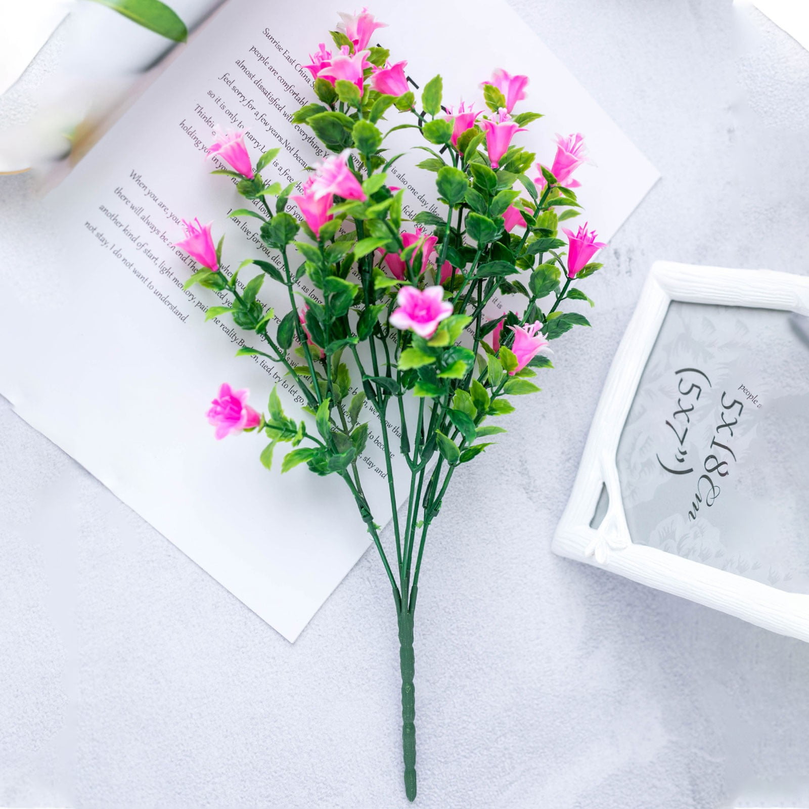 Artificial Daisy Flowers with Eucalyptus - UV Resistant Faux Mums for ...