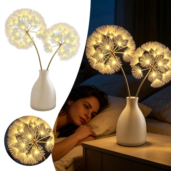 Artificial Dandelion Flowers with LED Lights, Faux Dandelion Lighted ...
