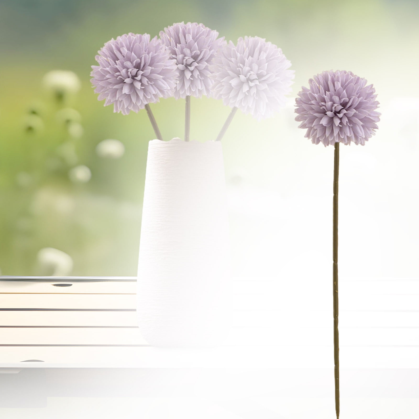 Artificial Dandelion Puff Flowers - White Silk Dandelion Bouquets for ...