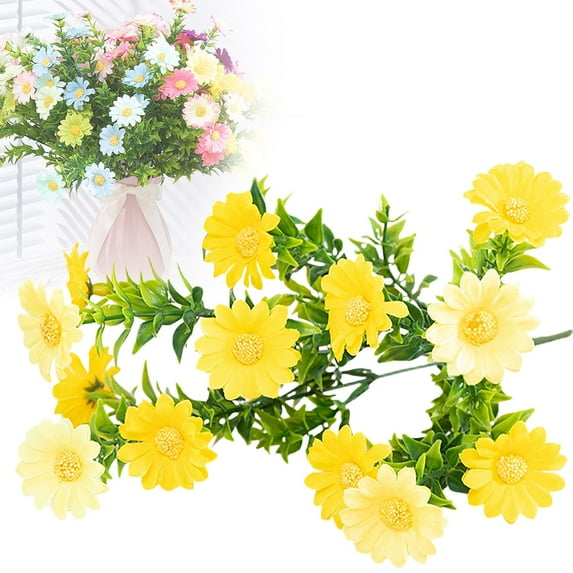 Artificial Decorative Simulated Flowers,1 Bundles Artificial Daisies ...