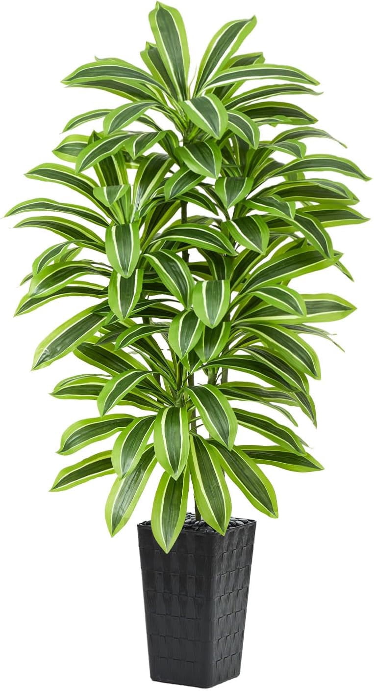 Artificial Dracaena Tree with Planter Fake Yucca Floor Plant for Indoor ...