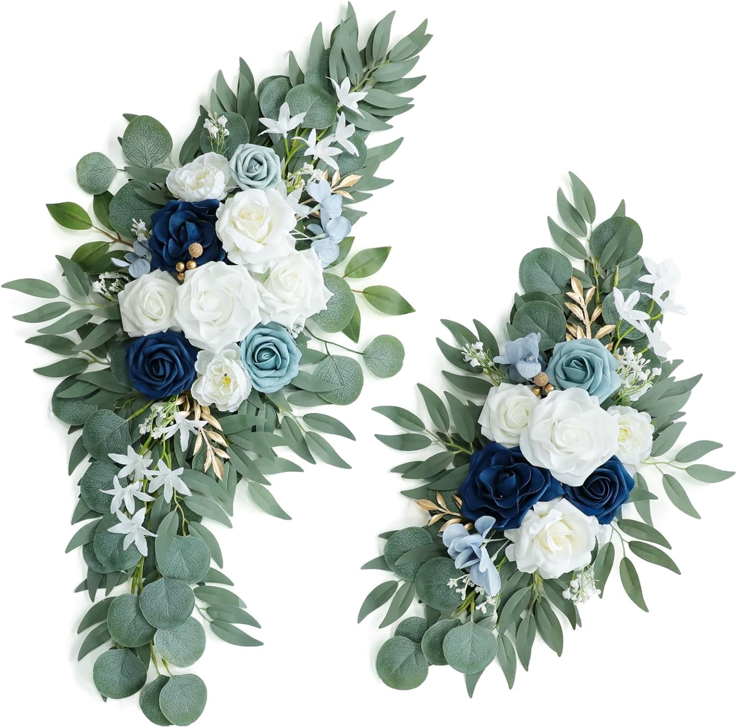 Artificial Dusty Blue Wedding Arch Flower Swags Set of 2 for Wedding ...