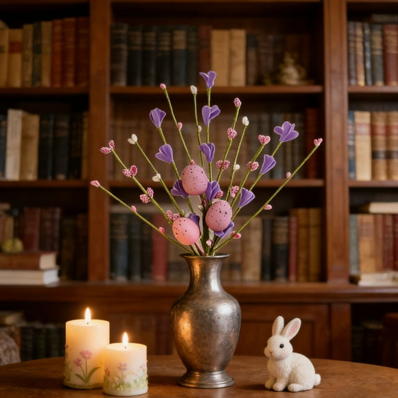 Artificial Easter Egg Branch Decor | Realistic Lifelike Berry & Egg ...