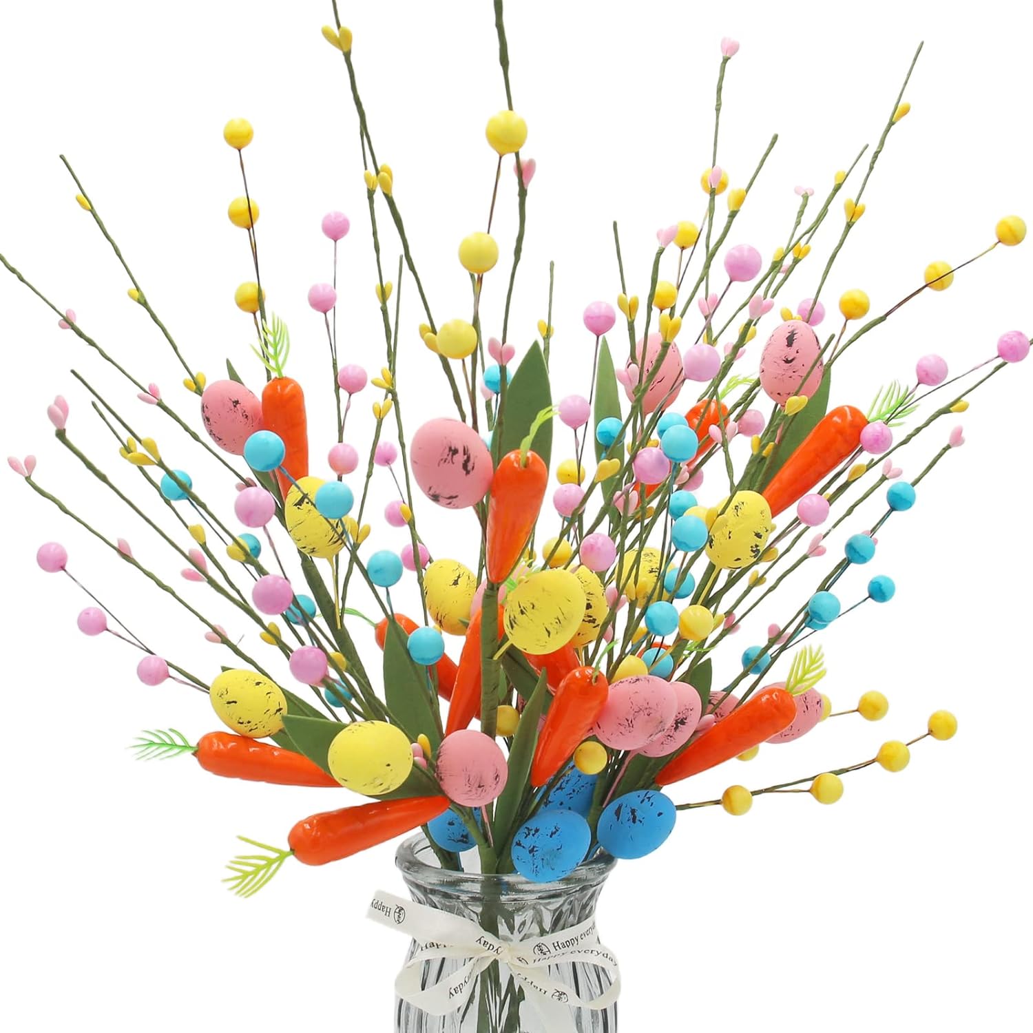 Artificial Easter Egg Flowers, Easter Sprays with Easter Eggs，Carrot ...