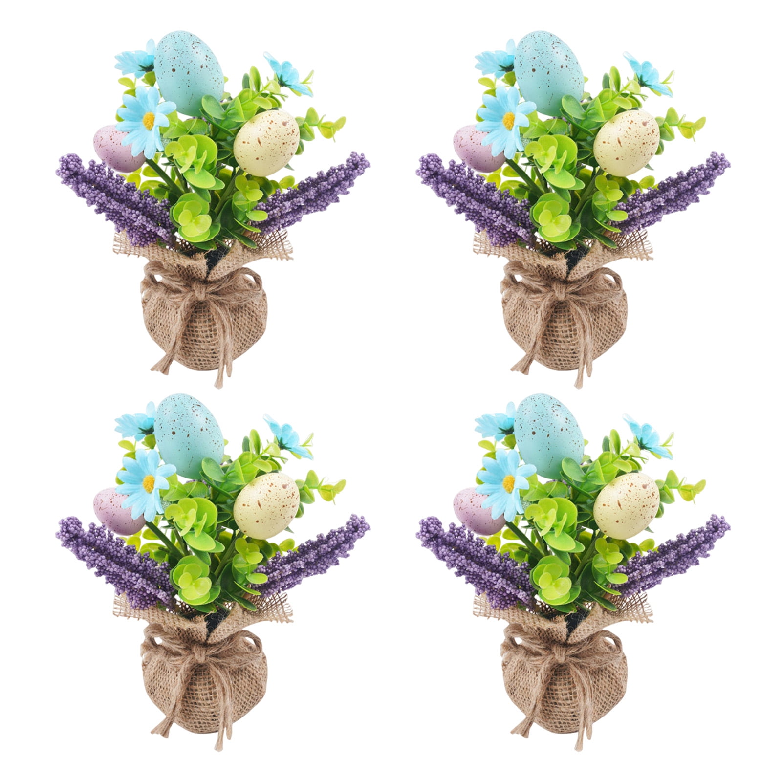 Artificial Easter Flower Bundle, Easter Decorations with Pastel Eggs ...