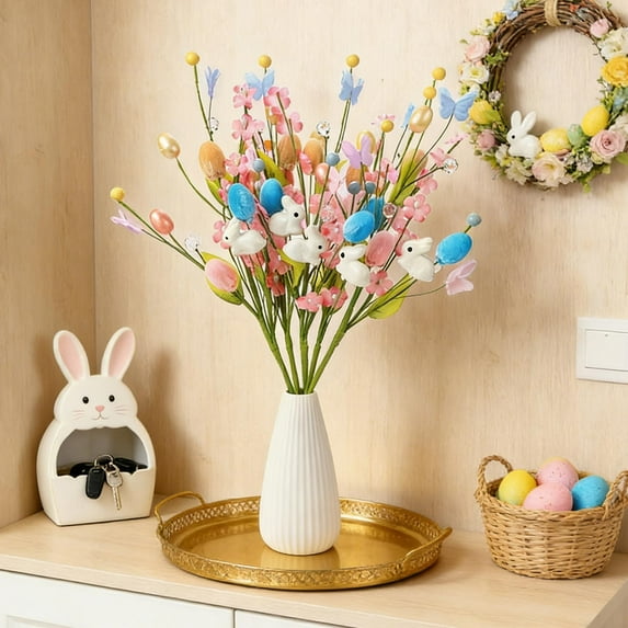 Artificial Easter Flower,Easter Colorful Egg Berries Decorations ...