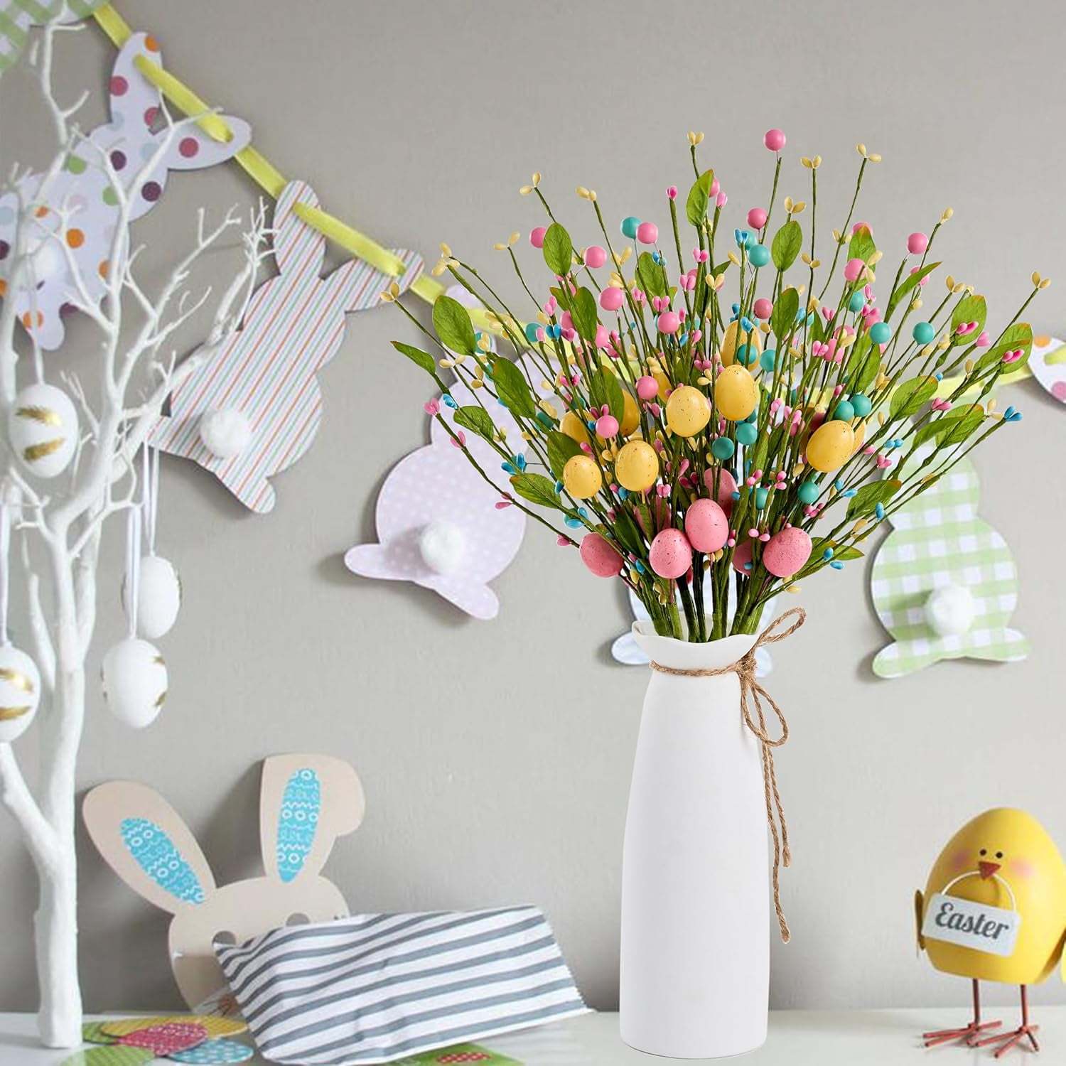 Artificial Easter Flowers Stems Spring Picks and Sprays with Colorful ...