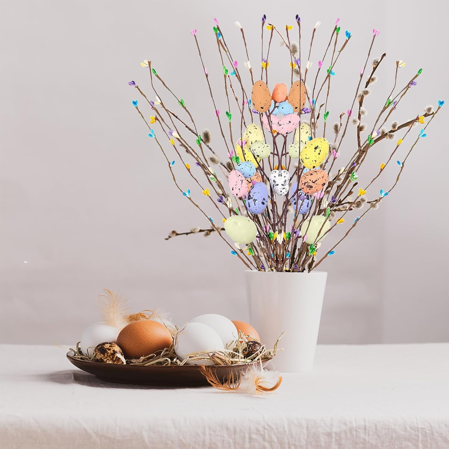 Artificial Easter Spray Vine with Easter Eggs and Berries Spring Floral ...