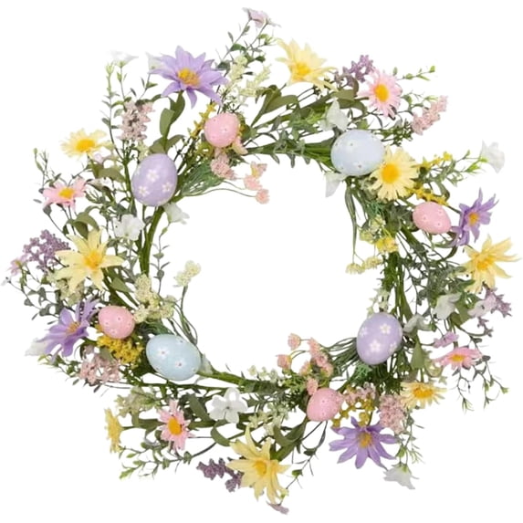 Artificial Easter Wreath - Colorful Egg Easter Wreaths for Front Door ...