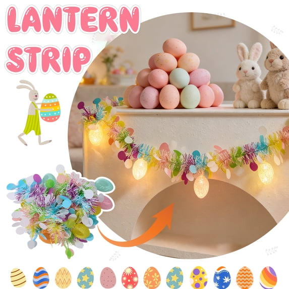 Artificial Egg and Tinsel Garland with Decorative Accents for Home ...