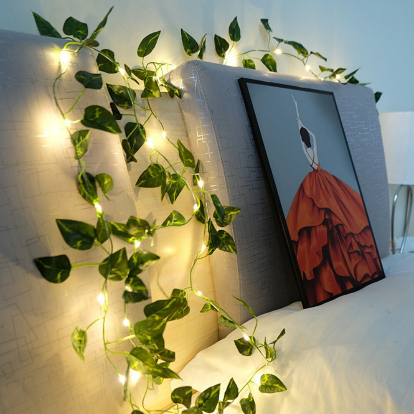 Artificial Epipremnum Aureum Leaf Plant Fairy Window Curtain String ...