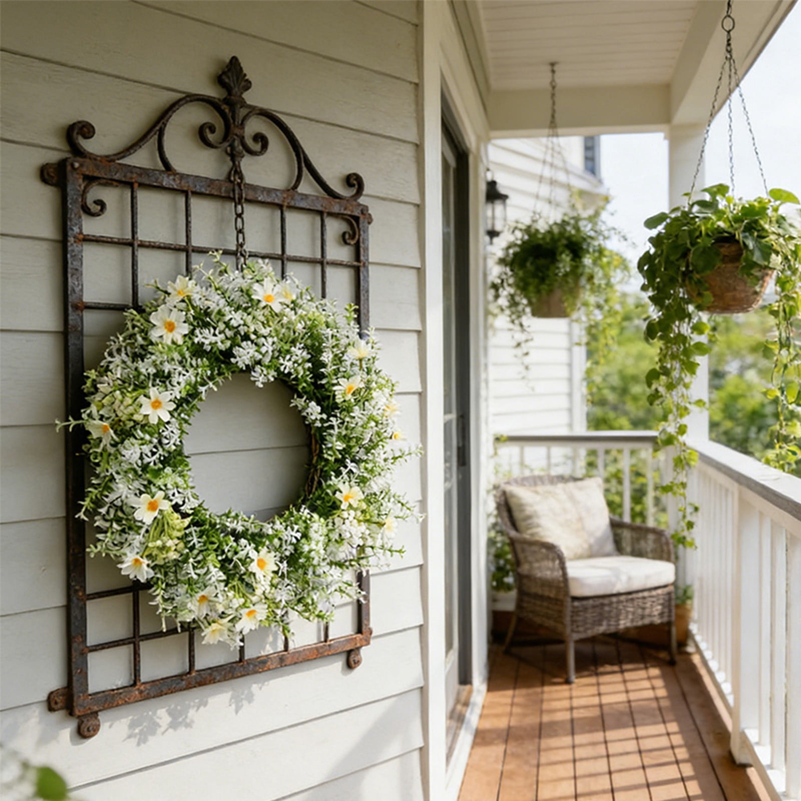 Artificial Eucalypt Flower Wreath for Home Decor, Weddings, and Wall ...