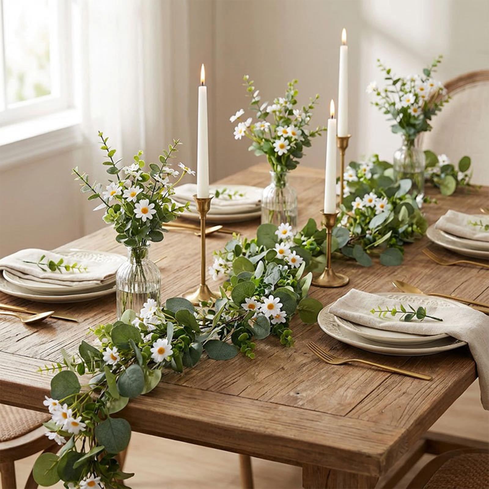 Artificial Eucalyptus Garland | Faux Daisy Vine | Decorative Floral ...