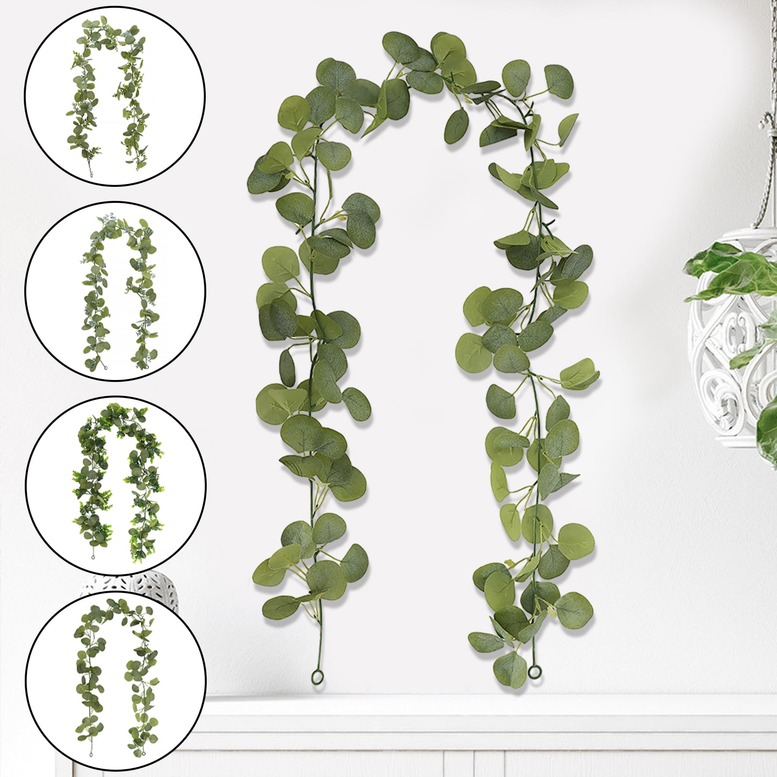 Artificial Eucalyptus Garland Handmade Vines Realistic Looking Vivid ...