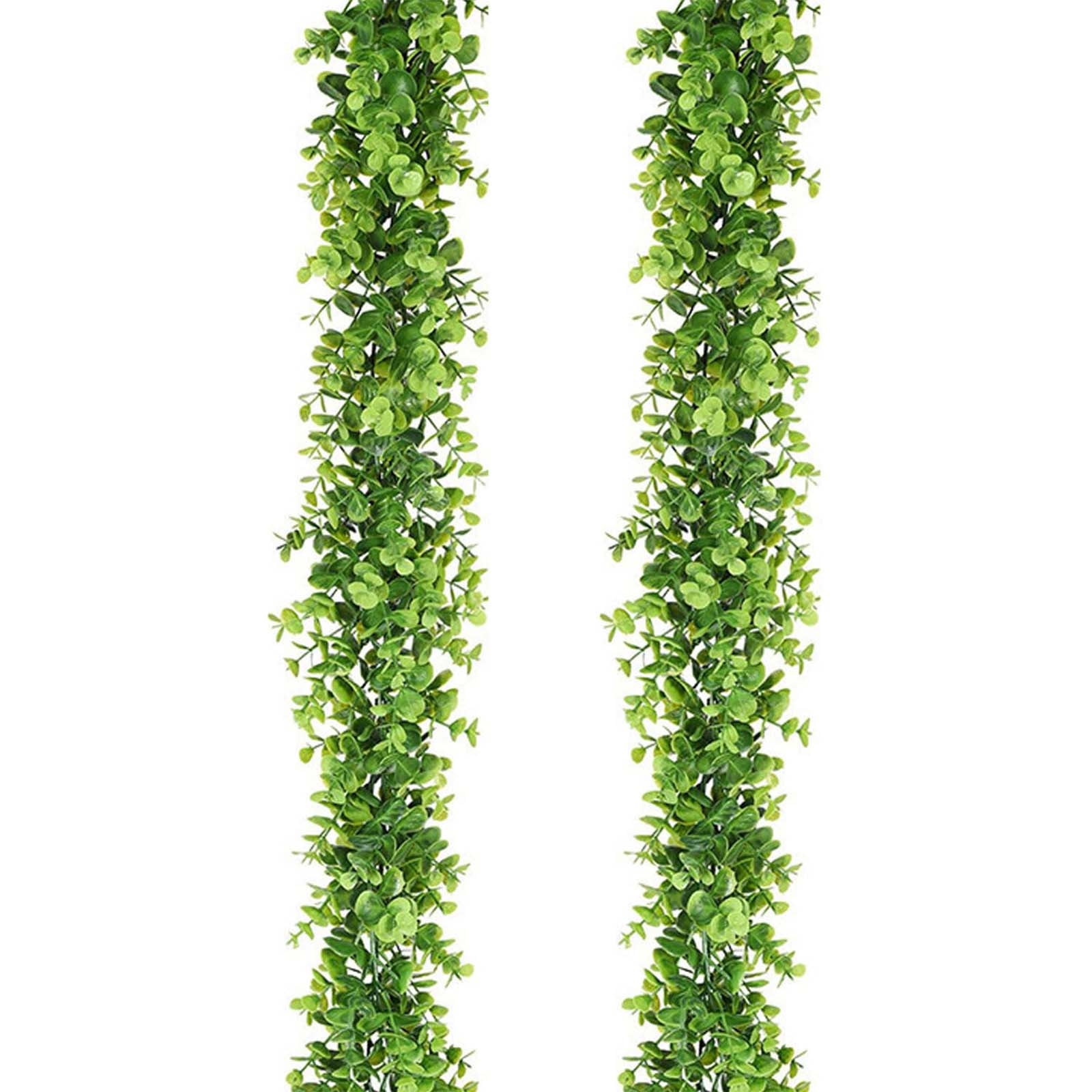 Artificial Eucalyptus Garland with Rose, Faux Vines Hanging Green ...