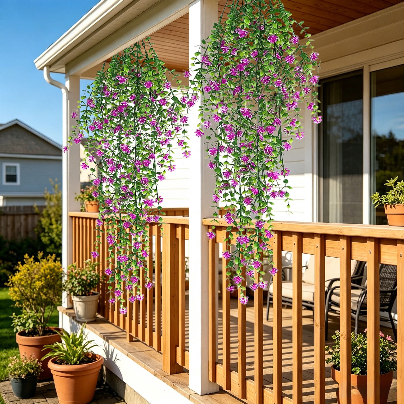 Artificial Eucalyptus Hanging Vine, 30.3in Fake Flower Greenery Wall ...
