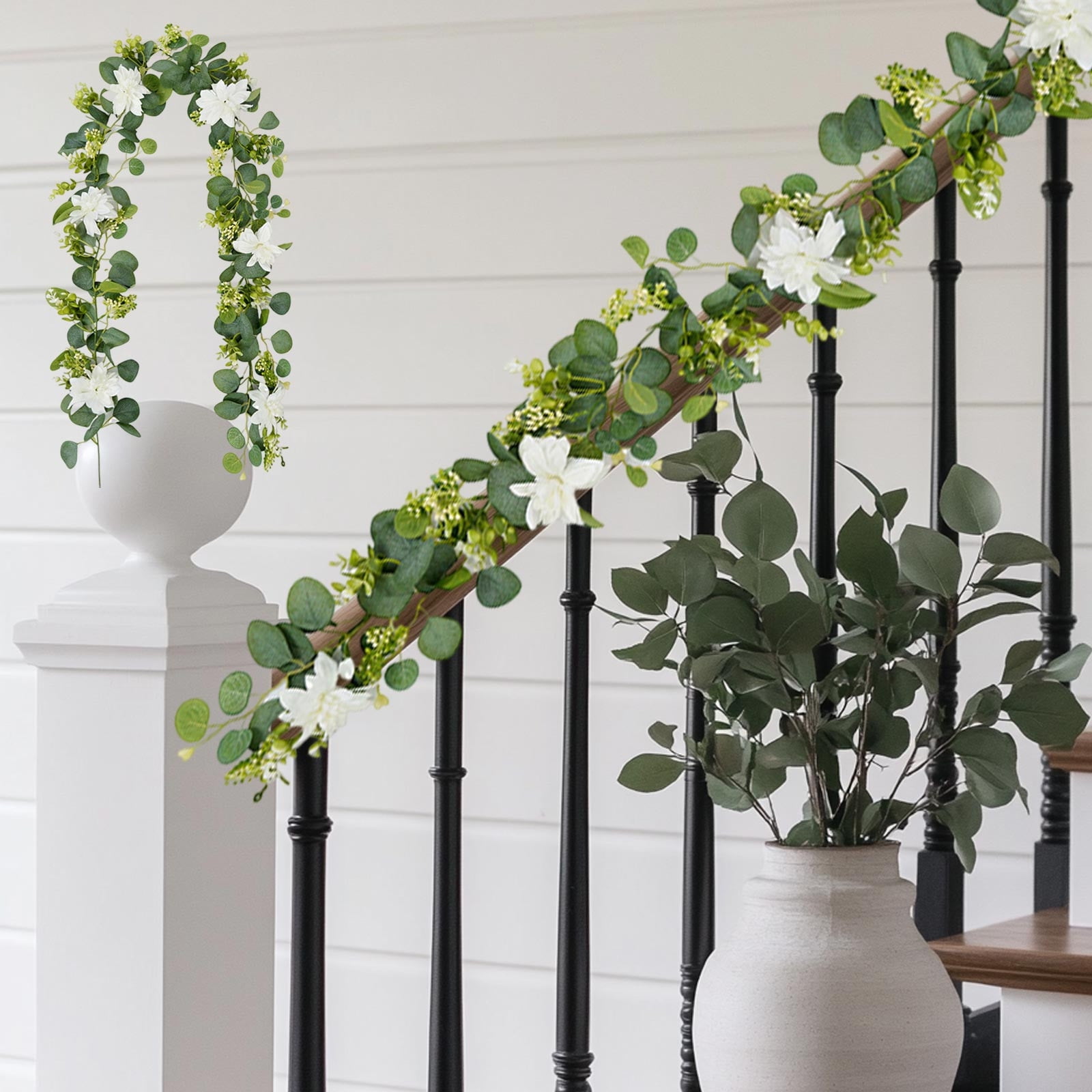 Artificial Eucalyptus Leaf Garland | Faux Greenery Vines for Home Decor ...
