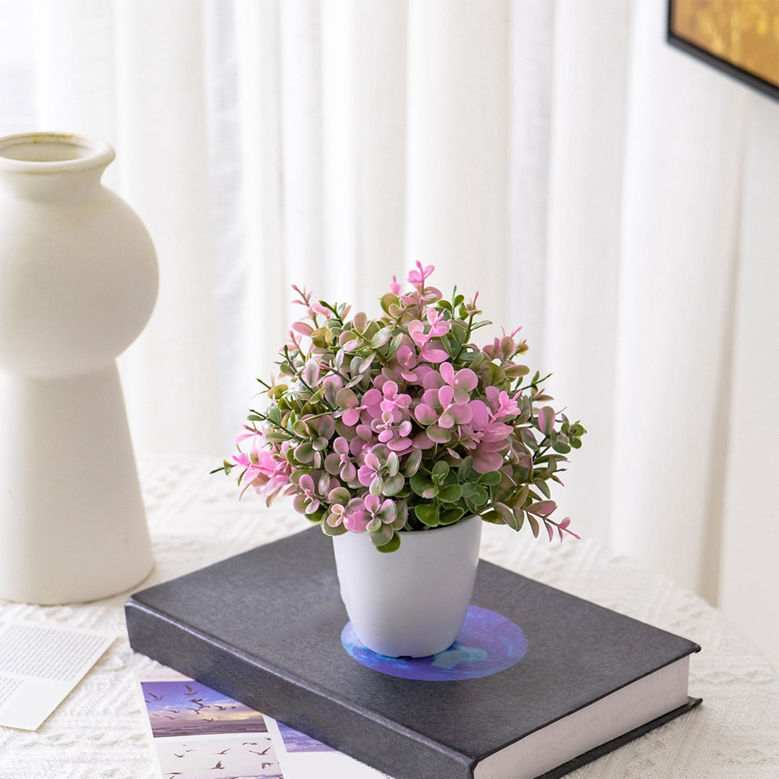 Artificial Eucalyptus Leaf Potted Plant | 3 Pronged Design | Realistic ...