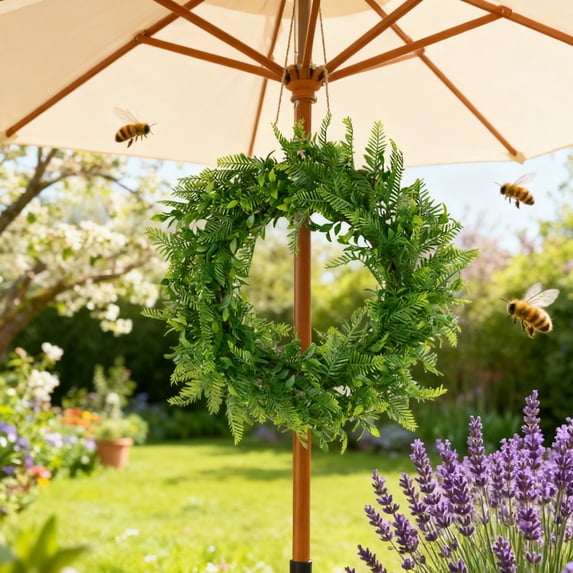 Artificial Eucalyptus Leaf Wreath for Home Decor, Green Faux Greenery ...