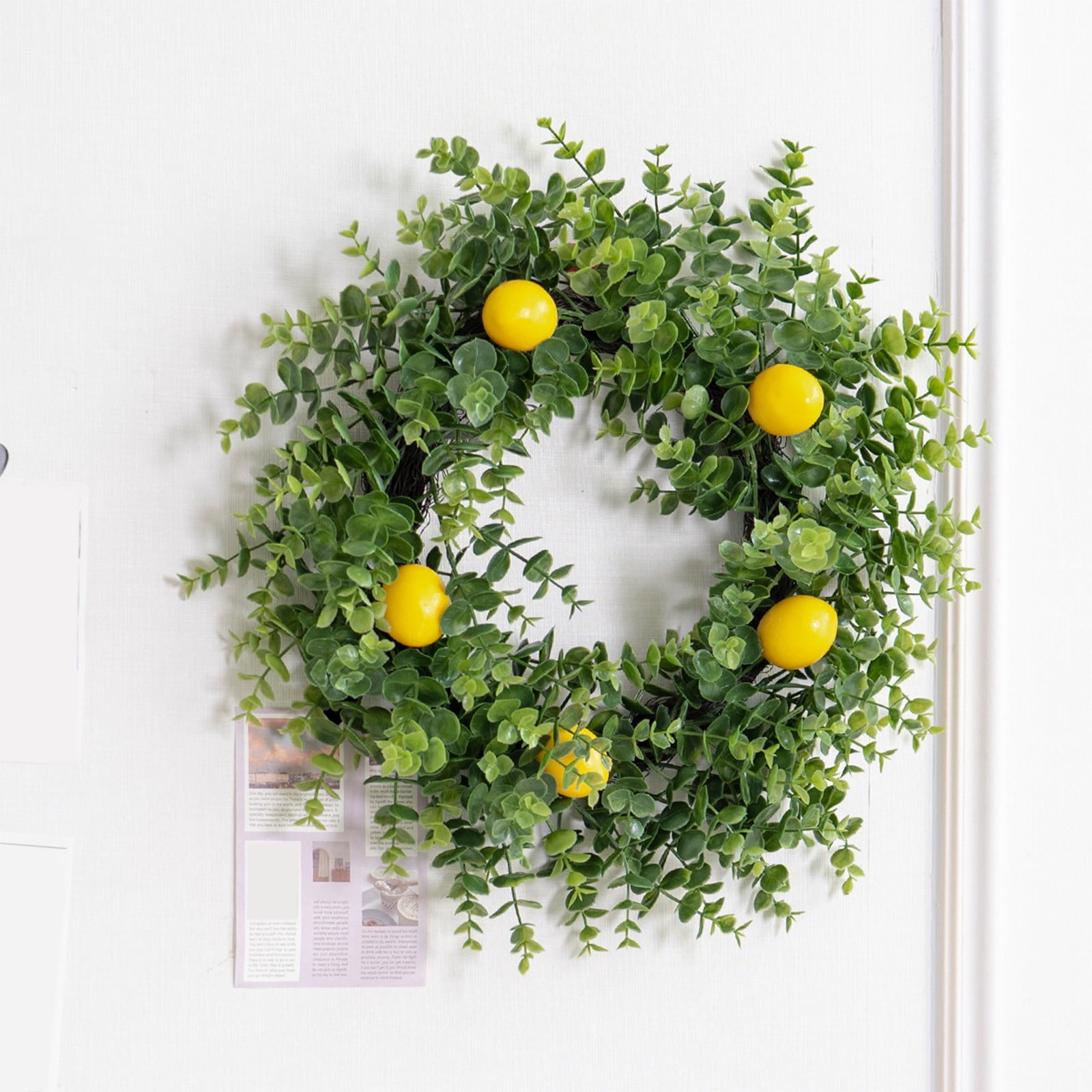 Artificial Eucalyptus Lemon Garland | Greenery Wreath | Realistic Faux ...