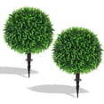 Artificial Eucalyptus Topiary Ball Tree 16 Inch UV Resistant Fake ...