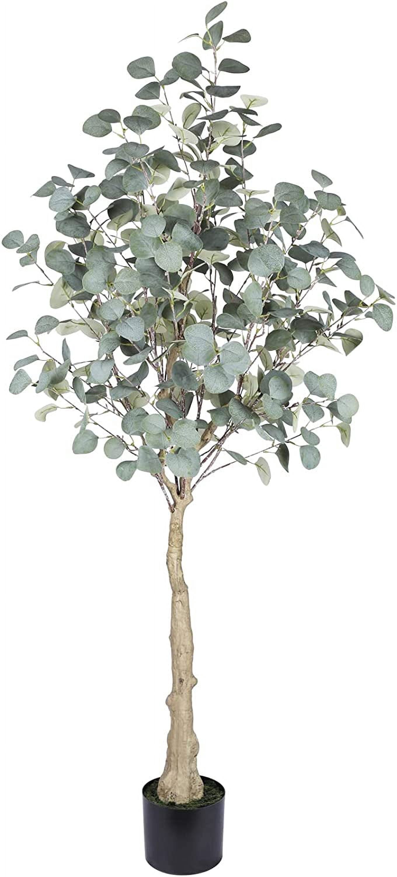 Artificial Eucalyptus Tree 5ft（59"） Tall Fake Silver Dollar Leaves ...