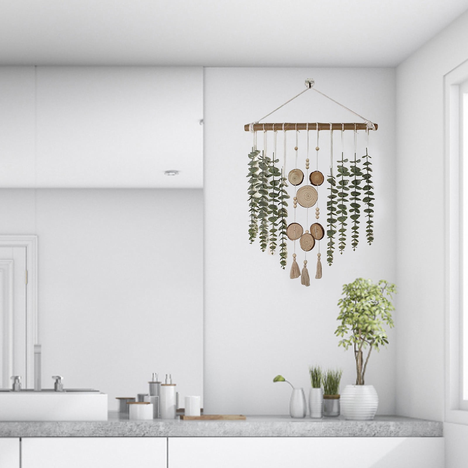 Artificial Eucalyptus Wall Hanging Decor Greenery Boho Chic Home ...