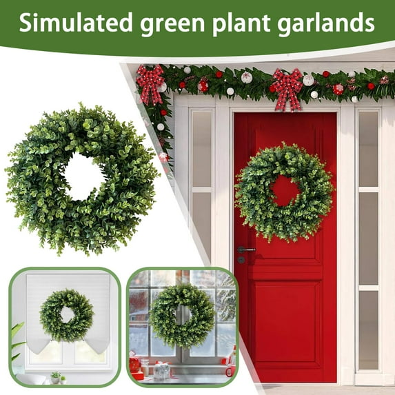Artificial Eucalyptus Wreath for Front Door, Spring Summer Greenery ...