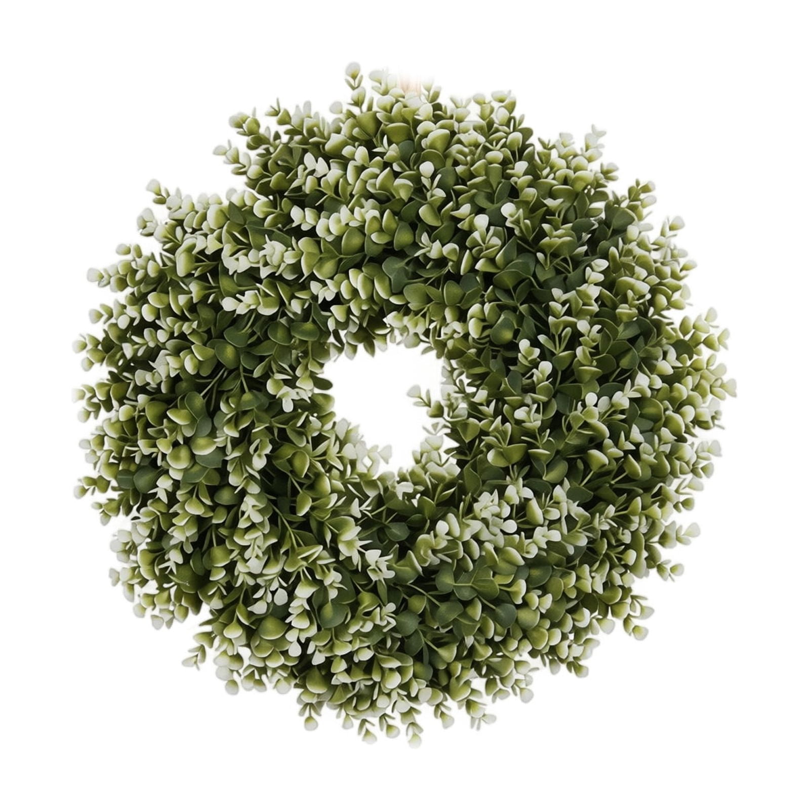Artificial Eucalyptus Wreath, Frosted Green White 12.0 inch Medium ...