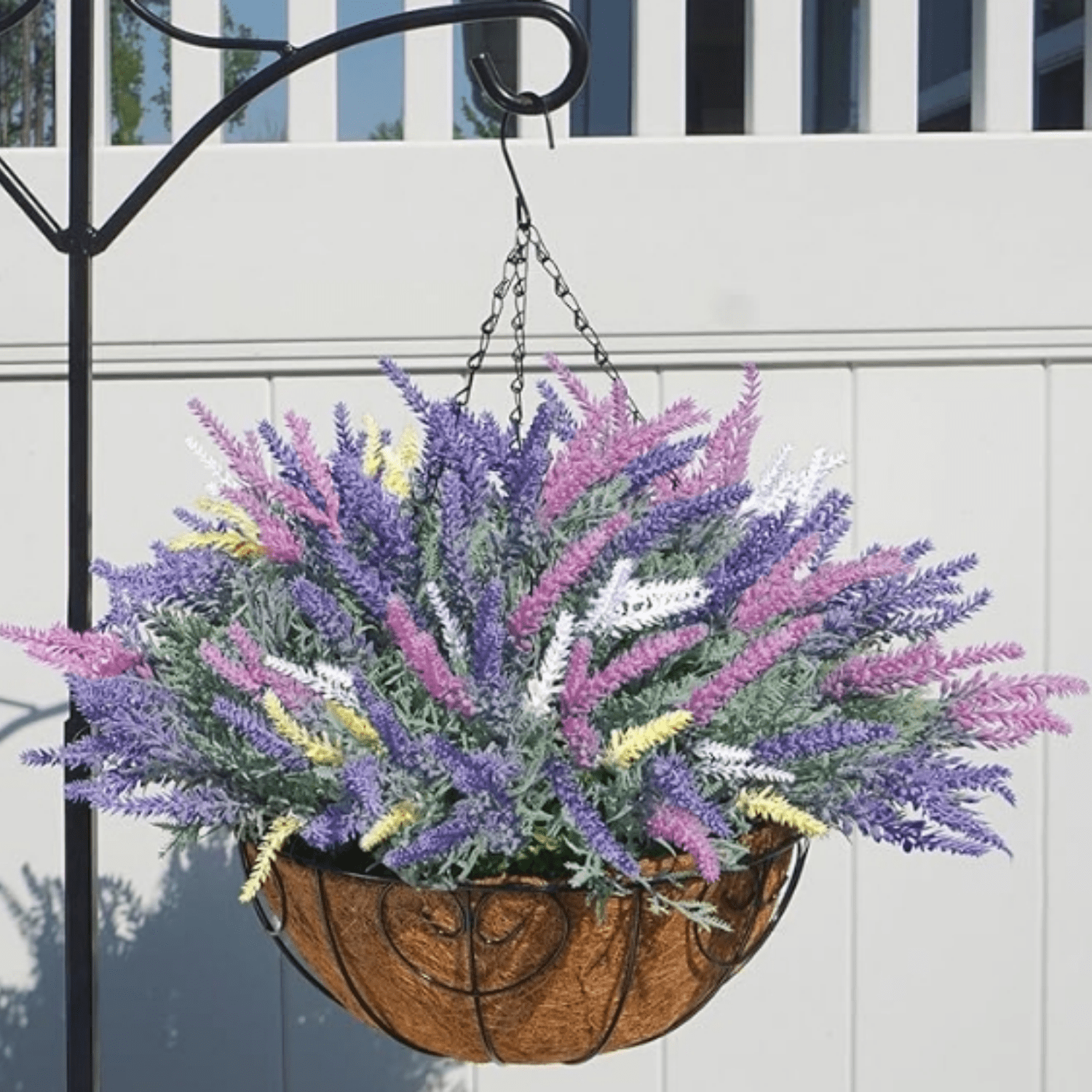 Artificial Fake Fall Hanging Flowers Plants Basket for Outdoor Outside ...
