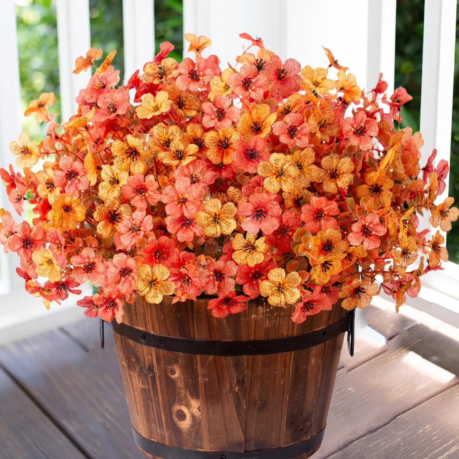 Artificial Fake Fall Plants Flowers for Outdoor Outside, 12 Bundles ...